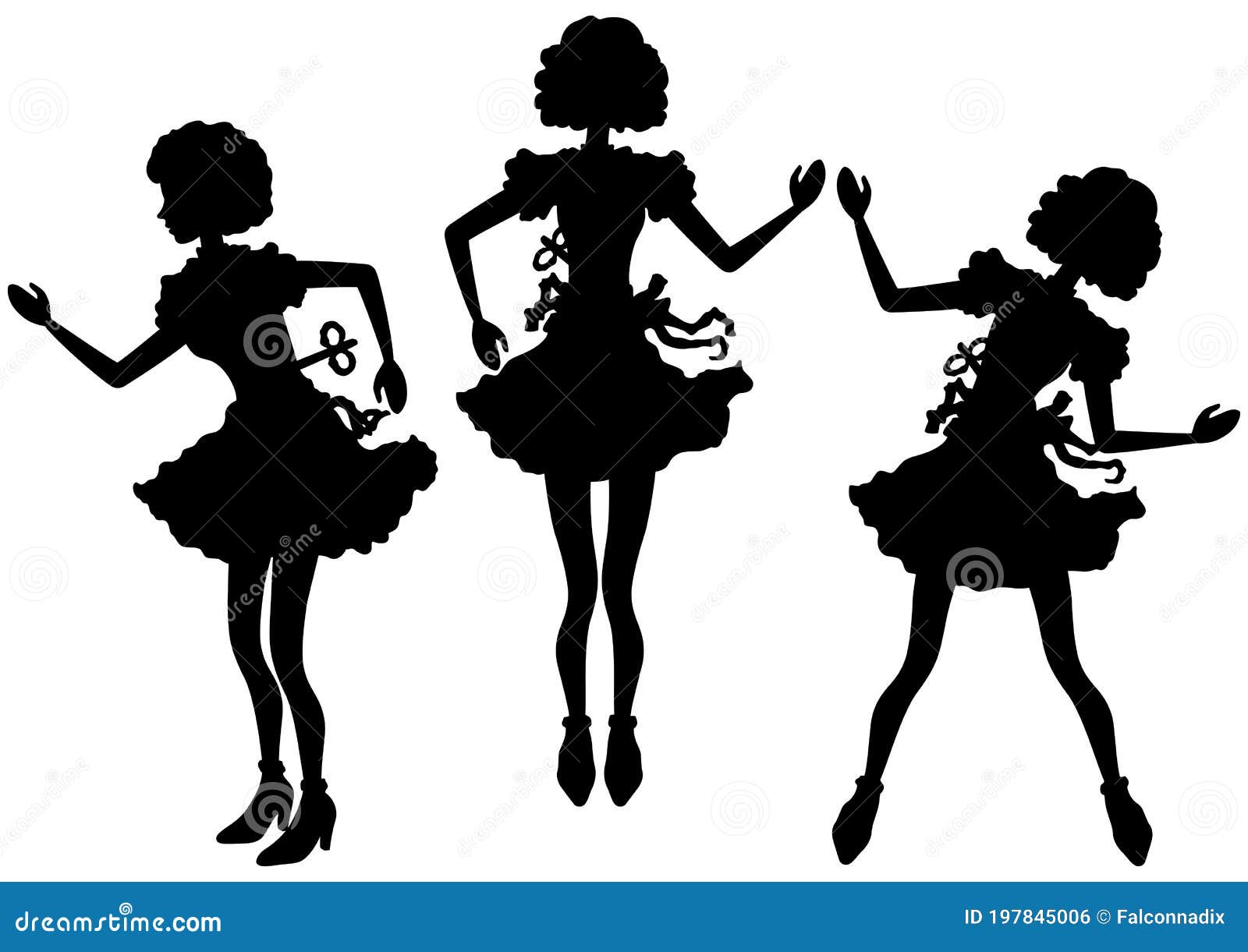 Mechanical Dolls Silhouettes Set Stock Vector - Illustration of ...