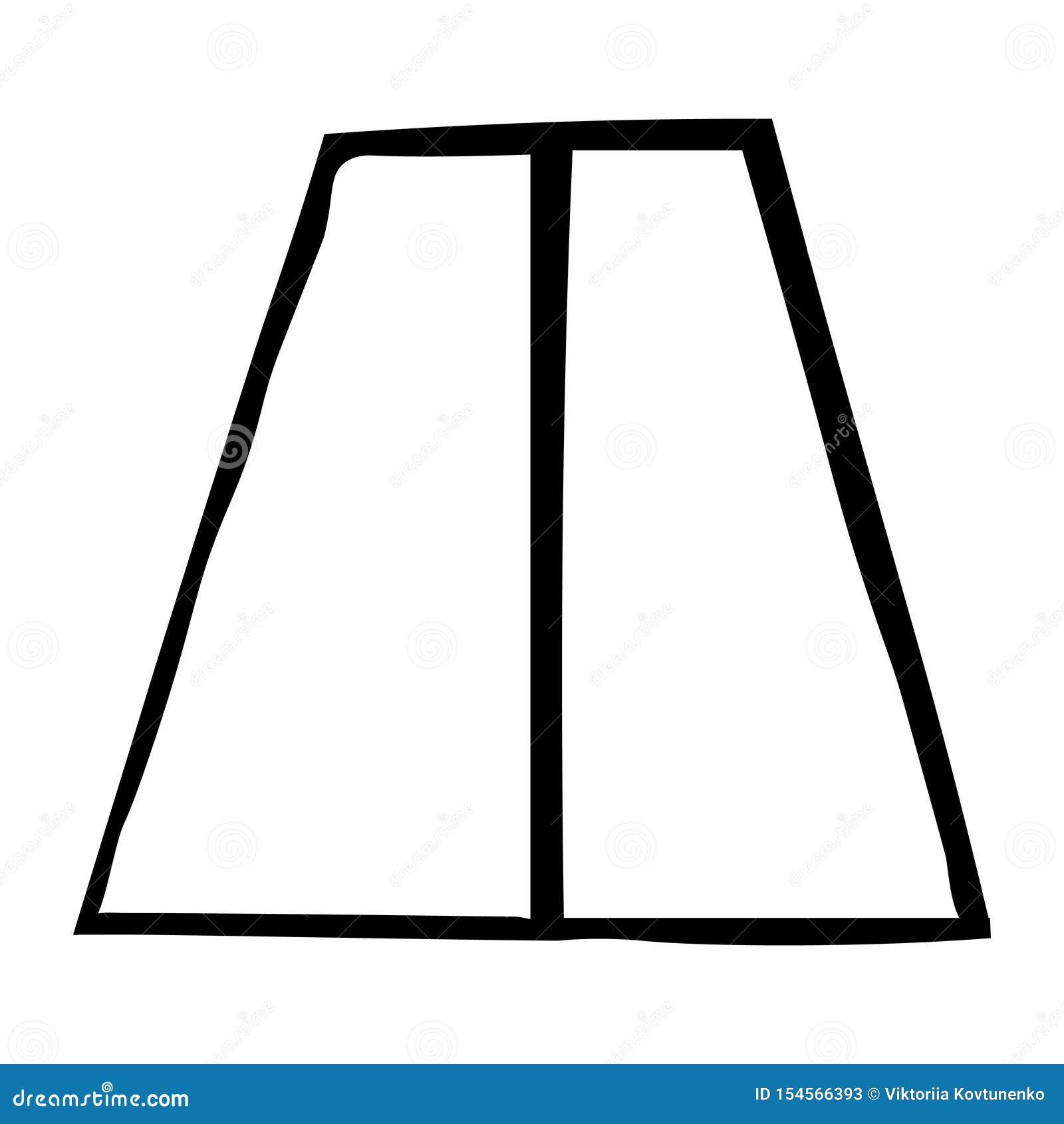 Trapezoid. Sketch, Hand Drawing. Black Outline on White Background ...