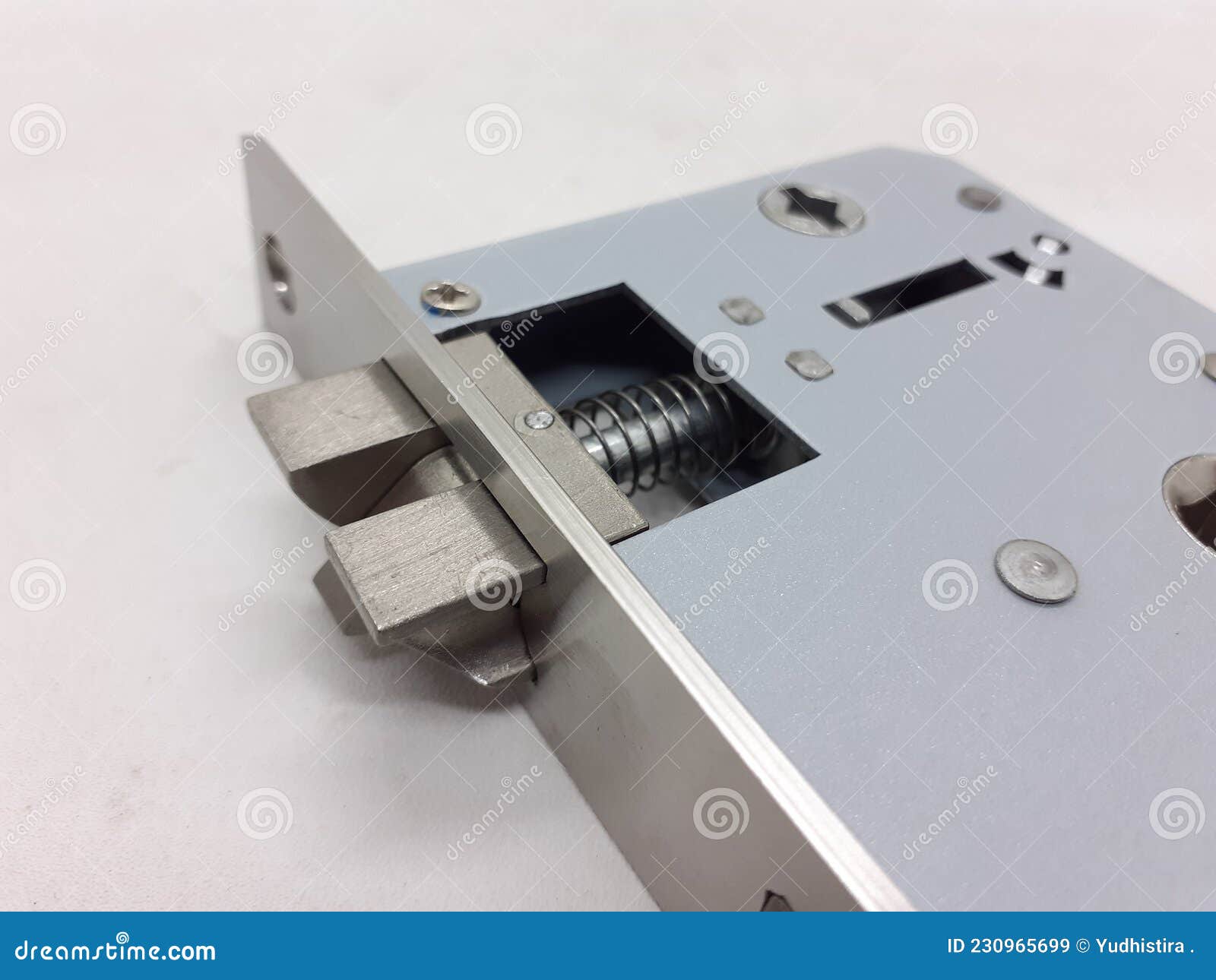 Mechanical and Electrical Door Handle and Its Component on White ...