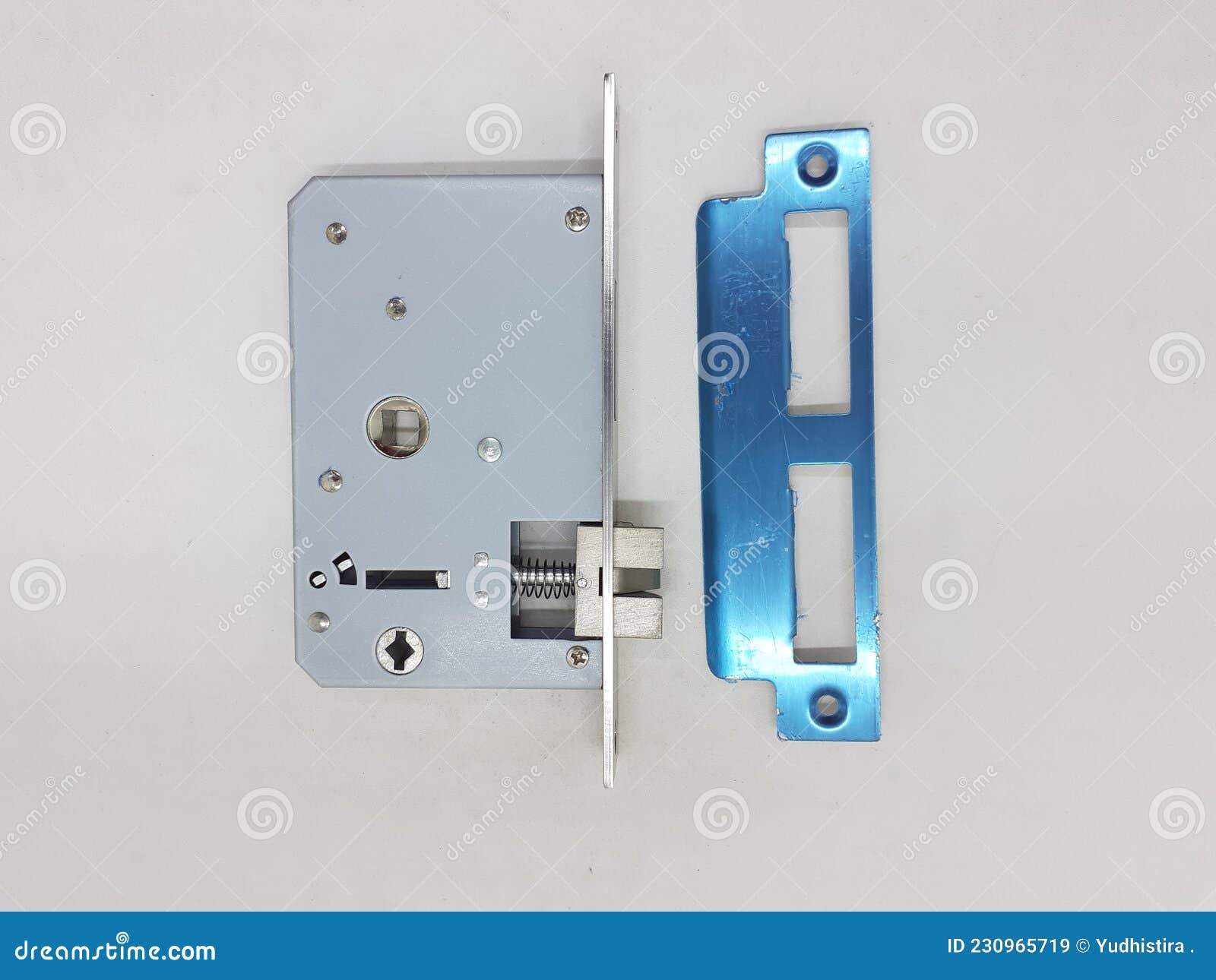 Mechanical and Electrical Door Handle and Its Component on White ...