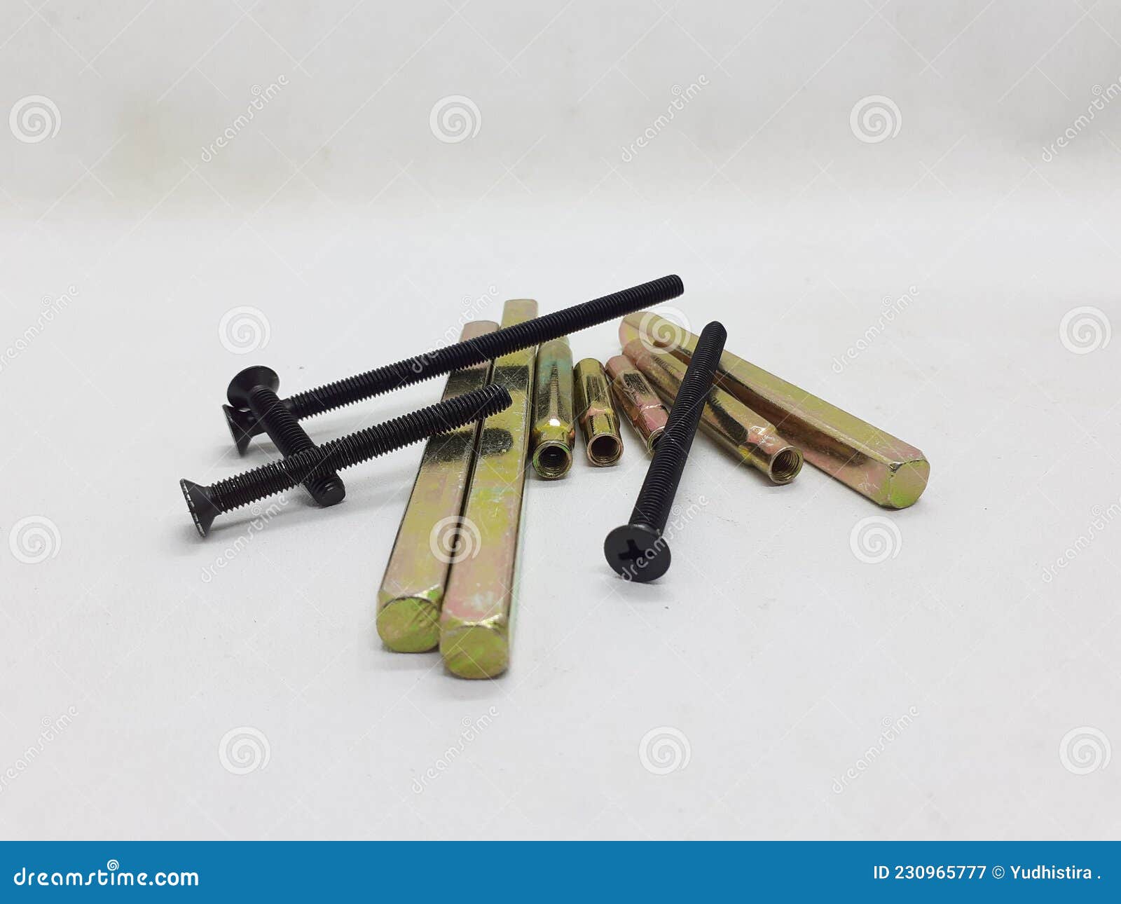 Mechanical and Electrical Door Handle and Its Component on White ...