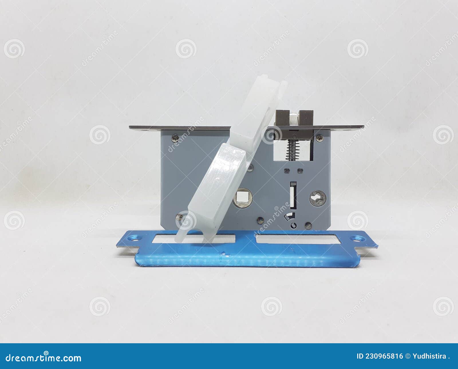 Mechanical and Electrical Door Handle and Its Component on White ...