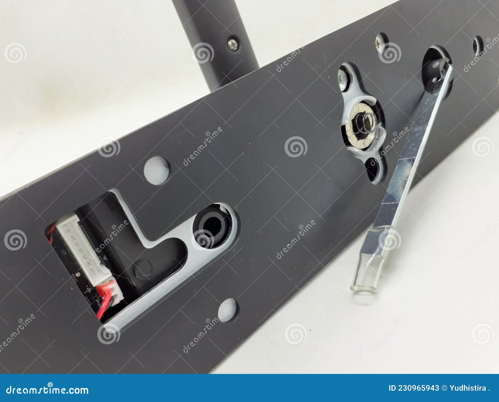 Mechanical and Electrical Door Handle and Its Component on White ...