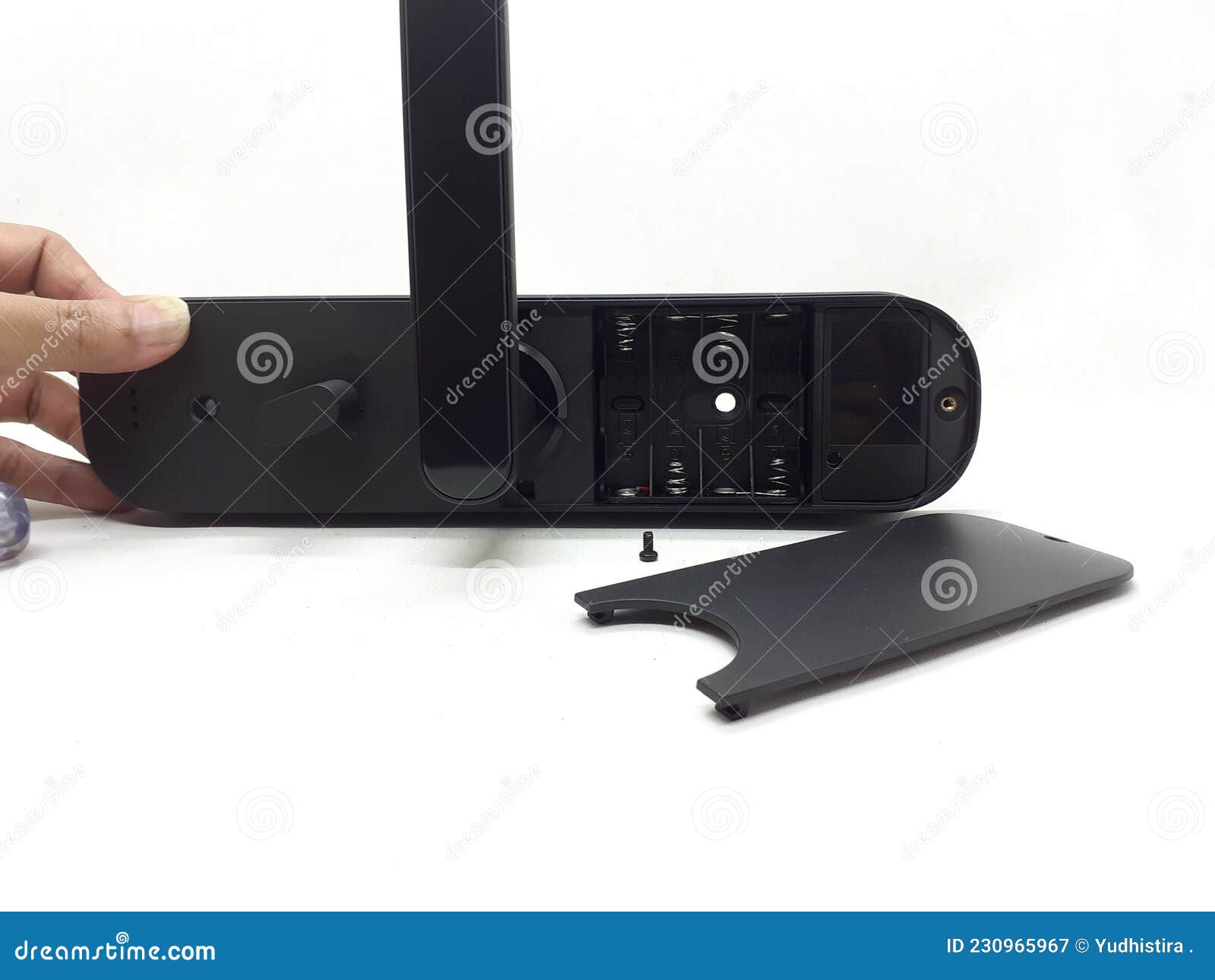 Mechanical and Electrical Door Handle and Its Component on White ...