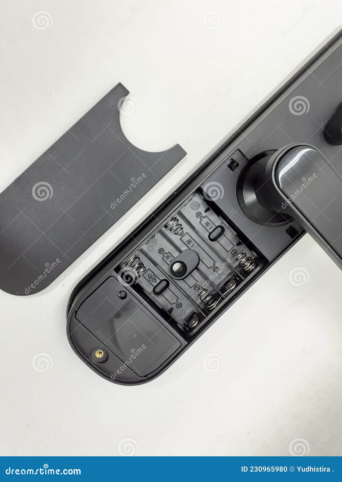 Mechanical and Electrical Door Handle and Its Component on White ...