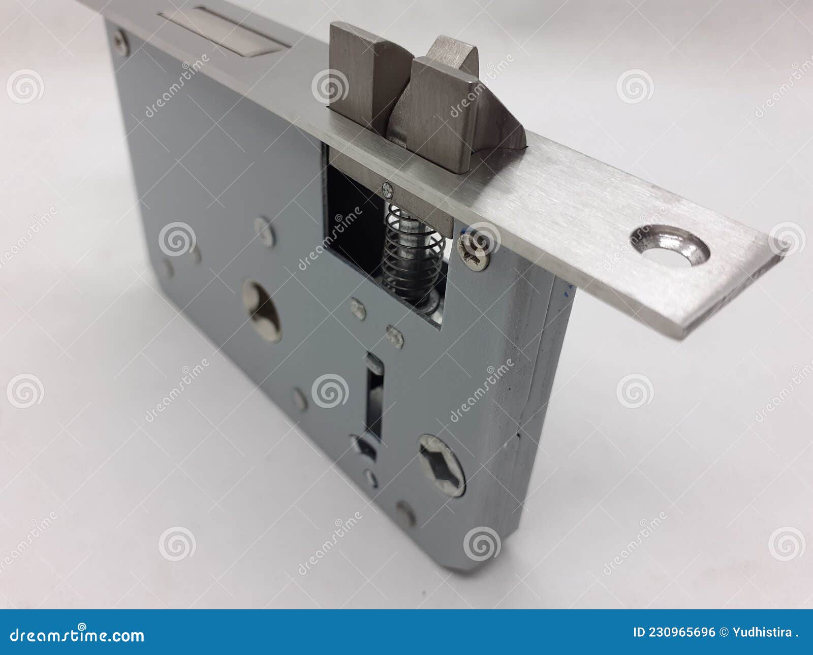 Mechanical and Electrical Door Handle and Its Component on White ...