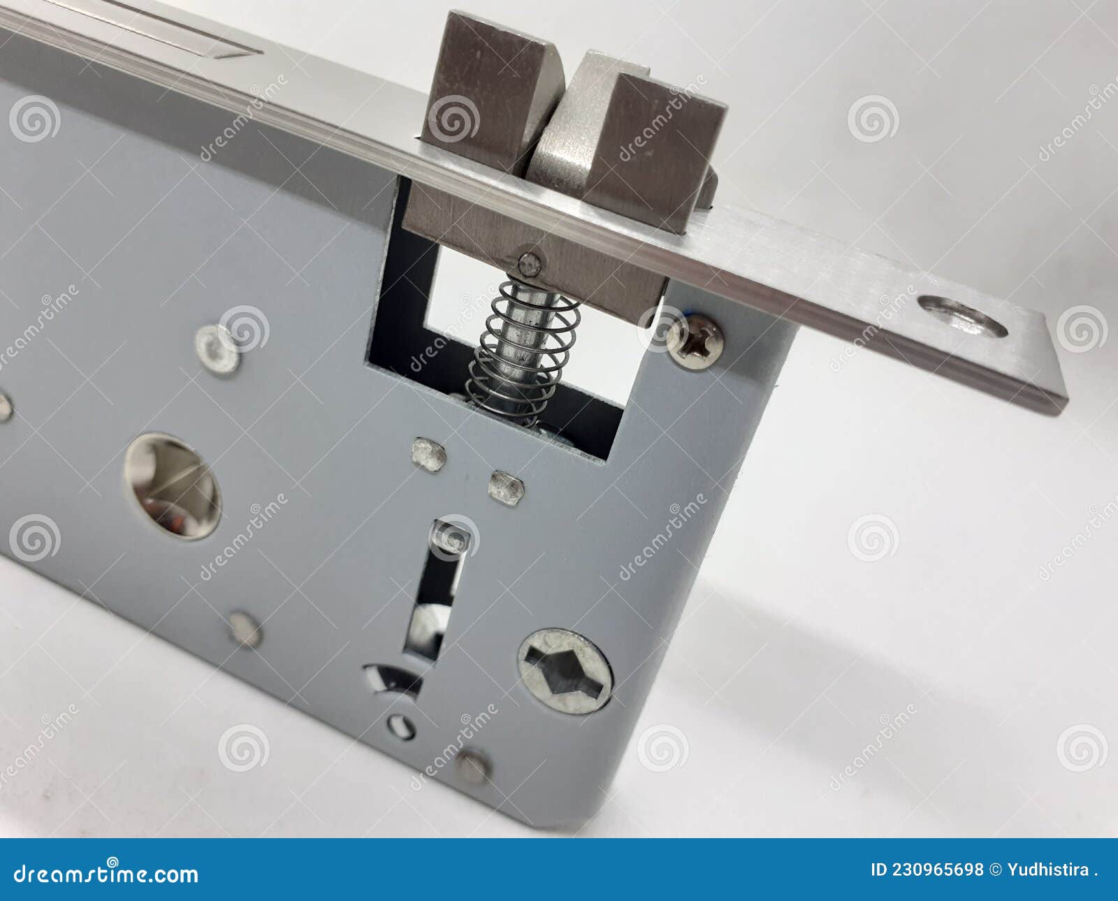 Mechanical and Electrical Door Handle and Its Component on White ...