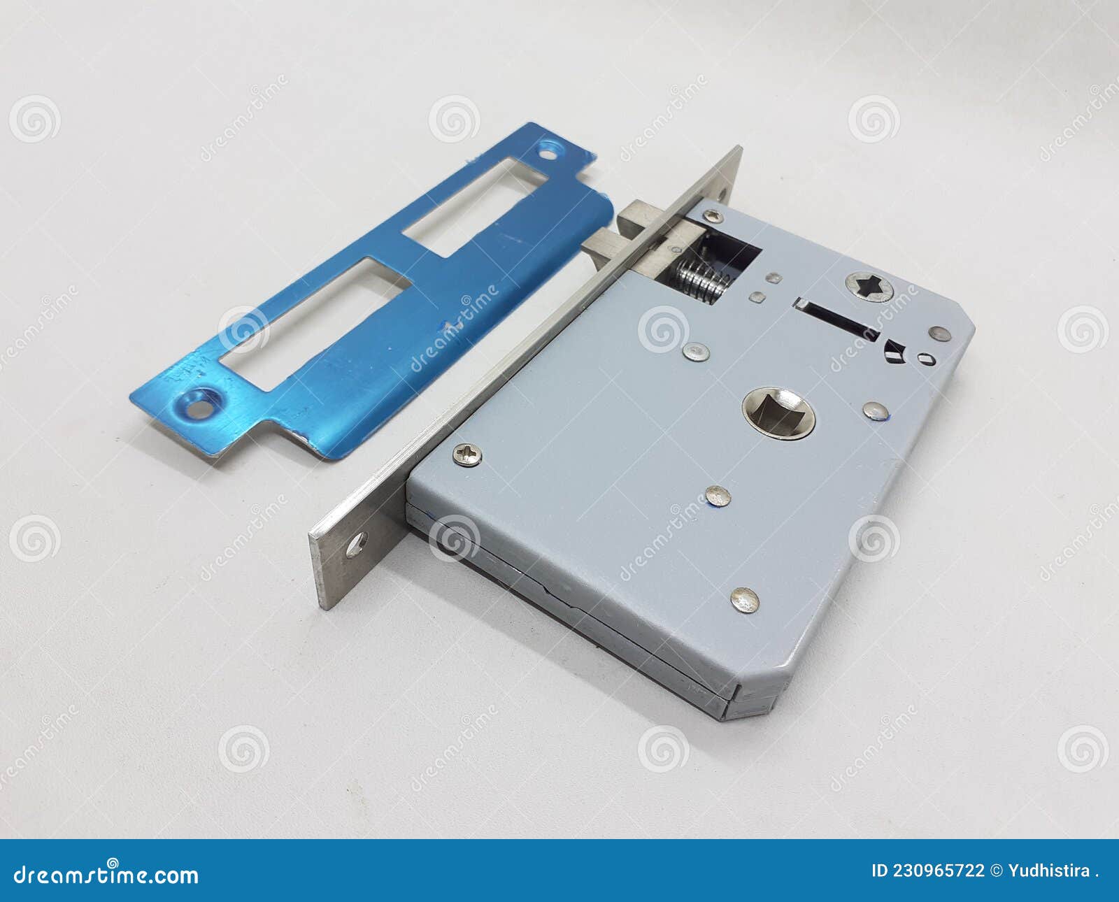 Mechanical and Electrical Door Handle and Its Component on White ...