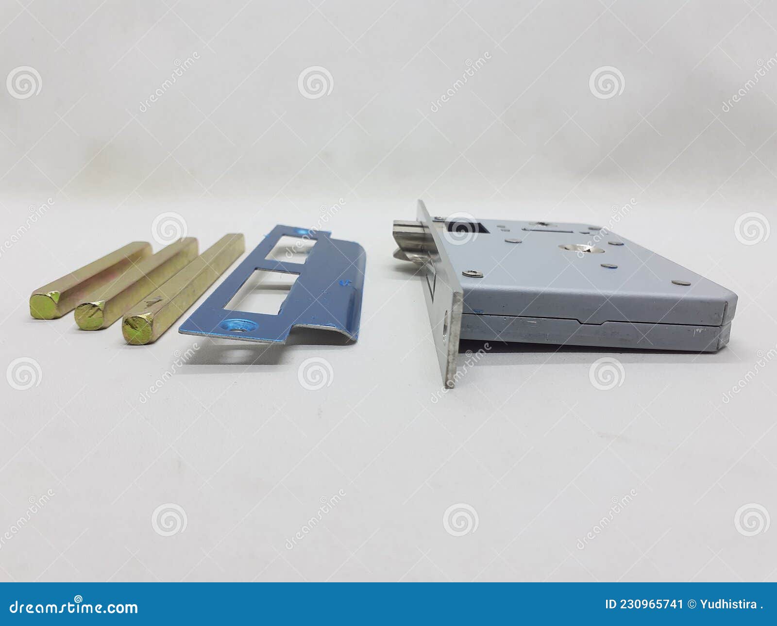 Mechanical and Electrical Door Handle and Its Component on White ...