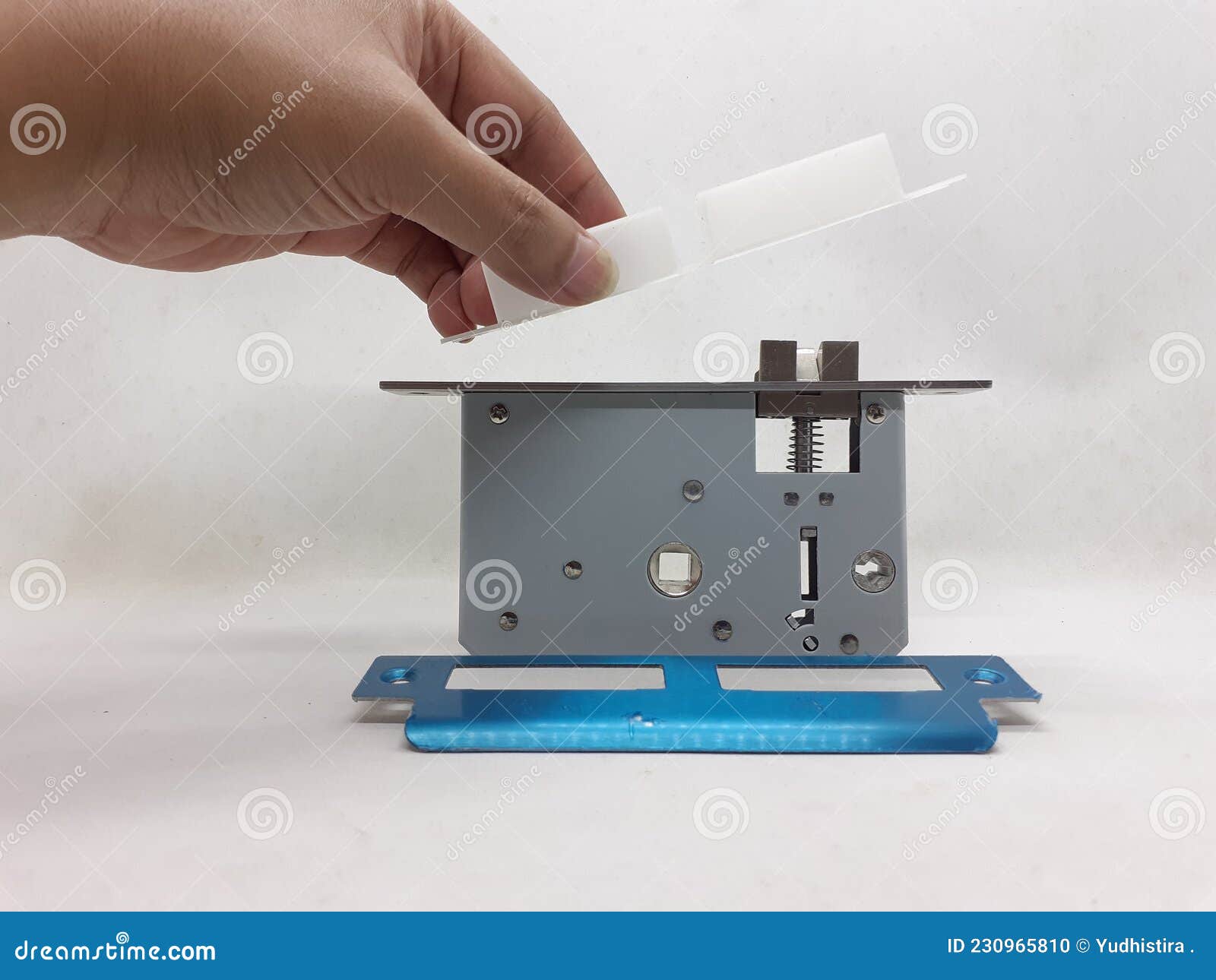 Mechanical and Electrical Door Handle and Its Component on White ...