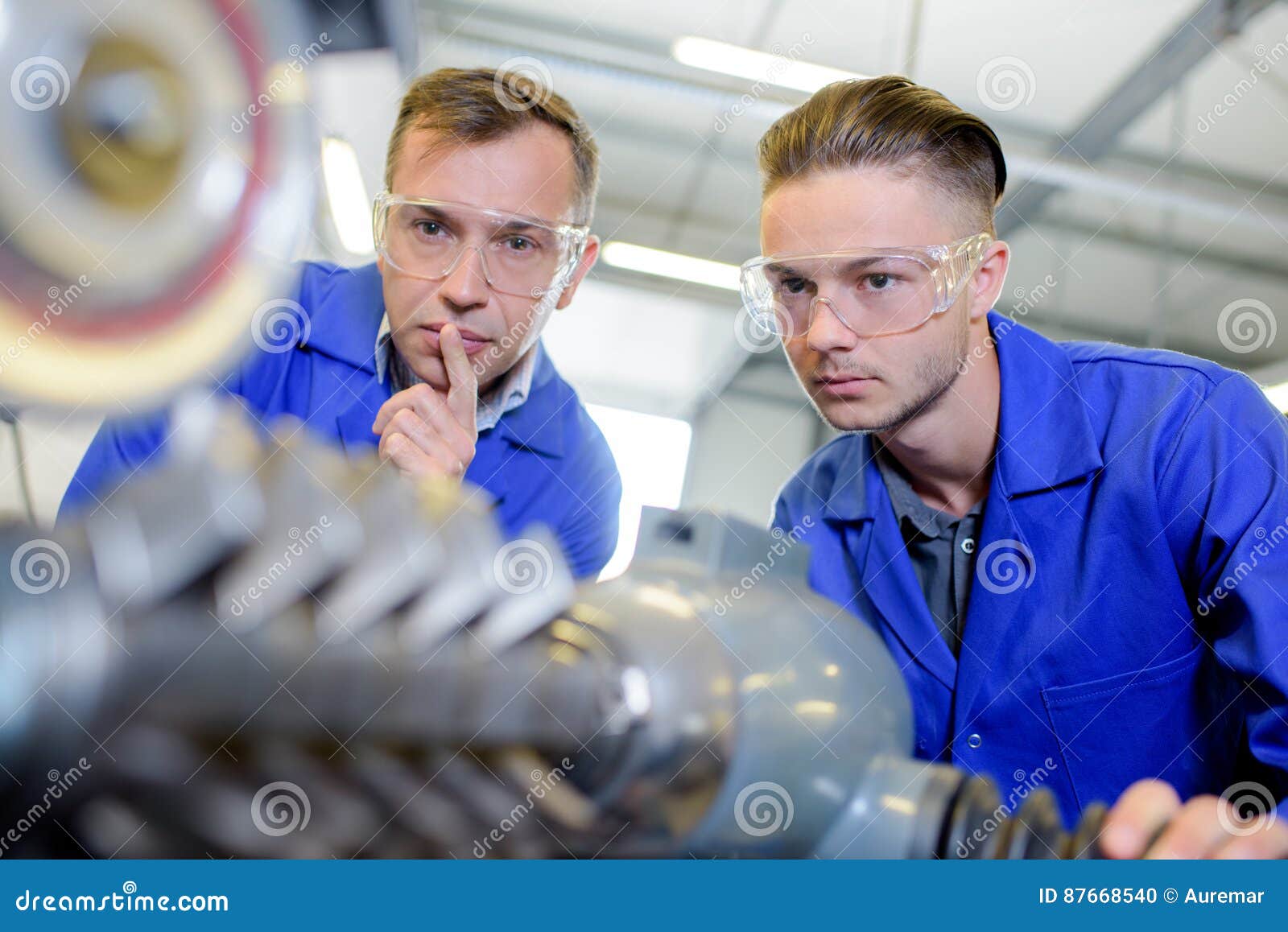 Mechanical Engineer Fixing Machine Stock Photo - Image of protection ...