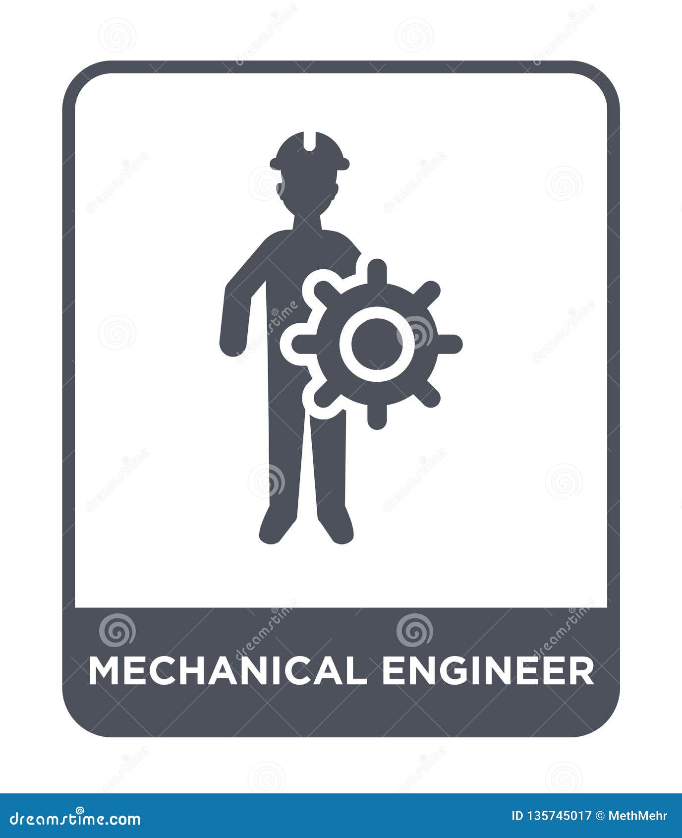 Mechanical Engineer Icon in Trendy Design Style. Mechanical Engineer ...