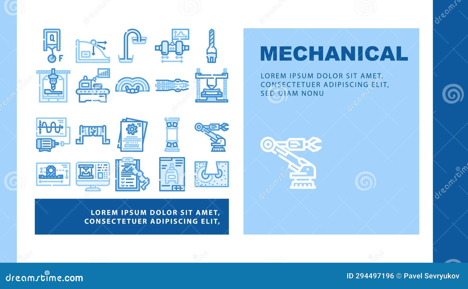 Mechanical Engineer Industry Landing Header Vector Stock Vector ...