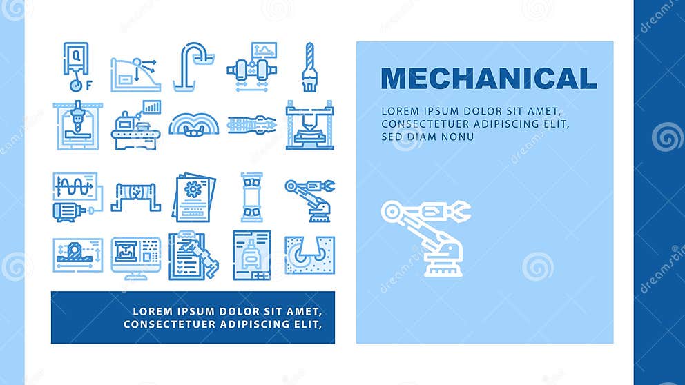 Mechanical Engineer Industry Landing Header Vector Stock Vector ...