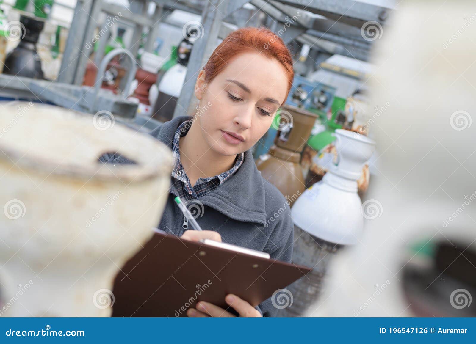 Mechanical Engineer Taking Notes at Metallurgy Factory Stock Photo ...