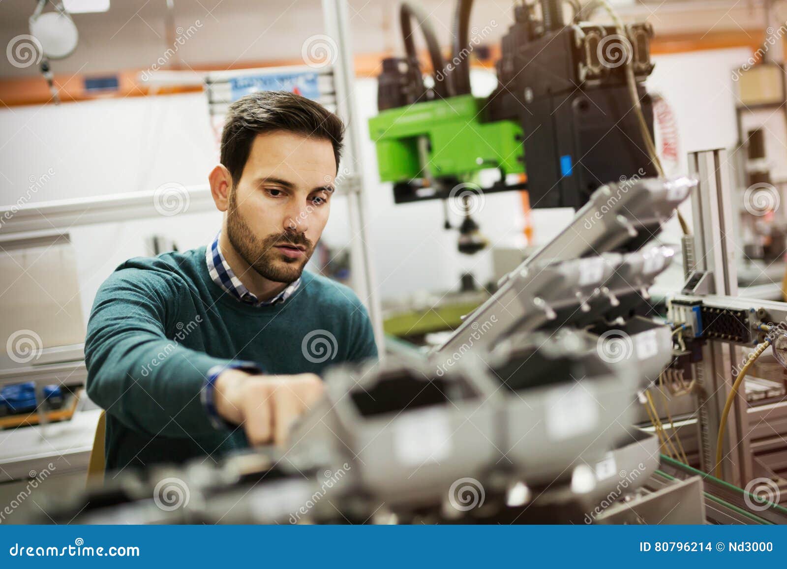 Mechanical Engineer Working on Machines Stock Photo - Image of ...