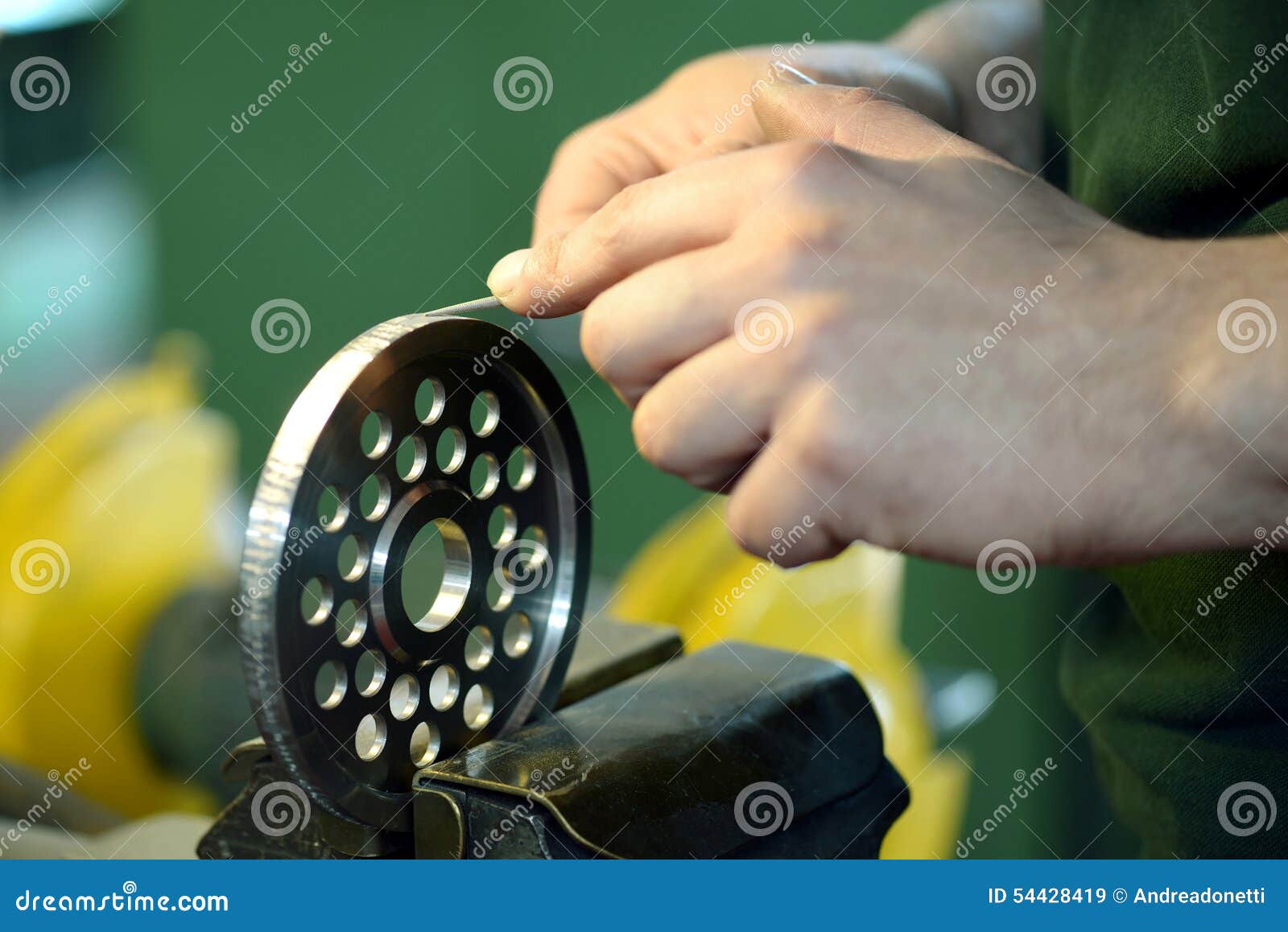 Mechanical Engineer Working on a Wheel Stock Image - Image of metal ...