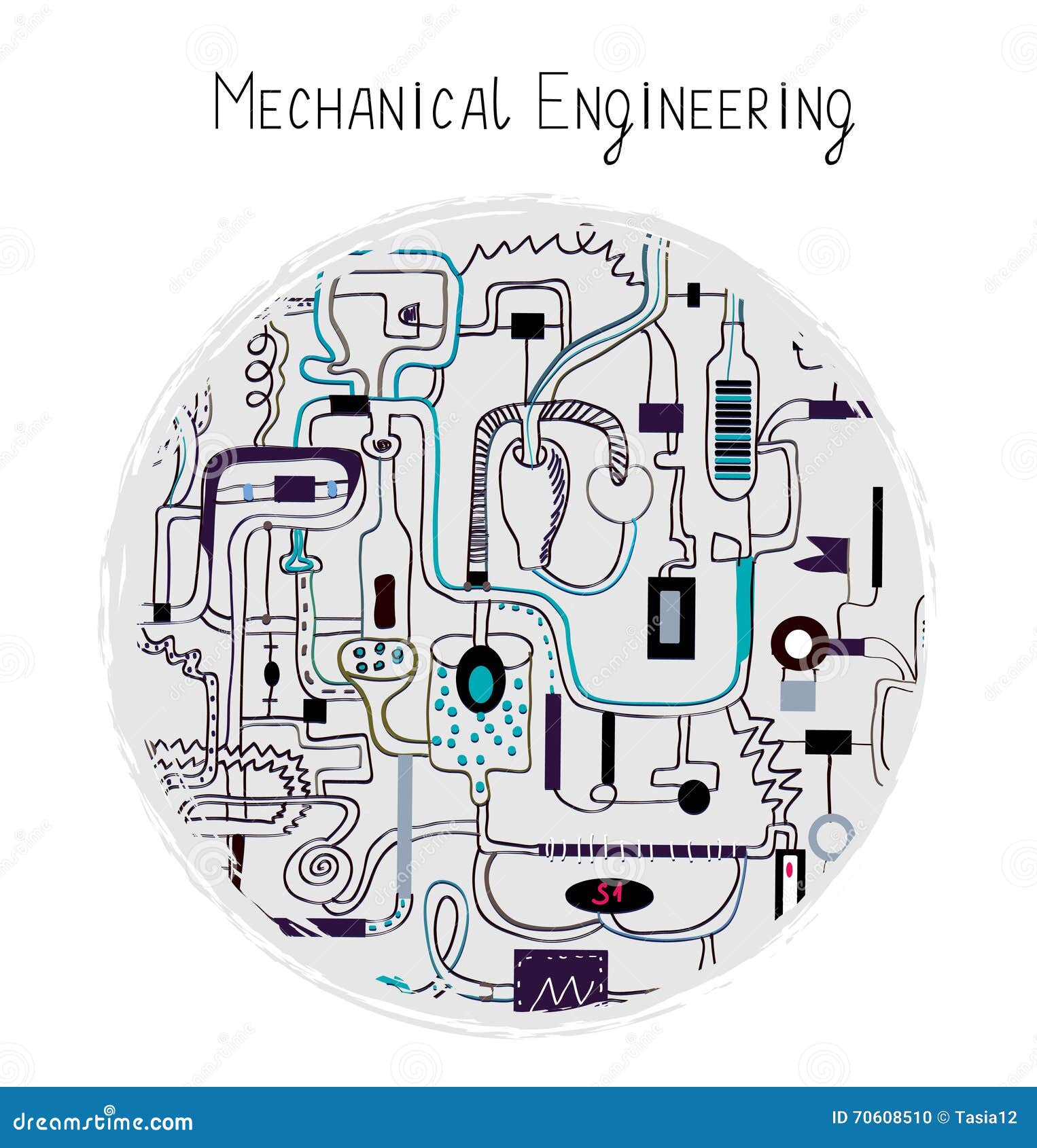 Mechanical Engineering Abstract Background for the Card. Stock Vector ...