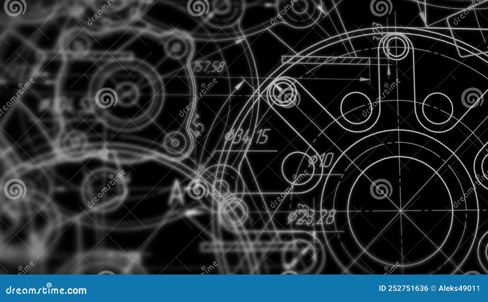 Mechanical Engineering Background .Technology Banner.Technical Drawing ...