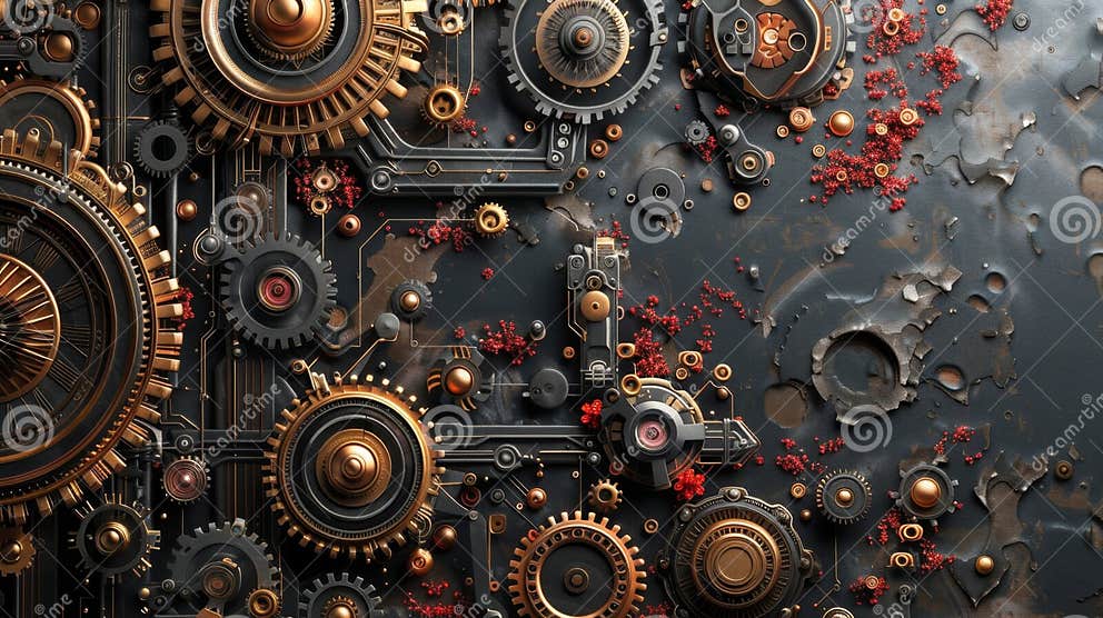 Mechanical Engineering Concepts, a Complex Network of Gears and Cogs on ...