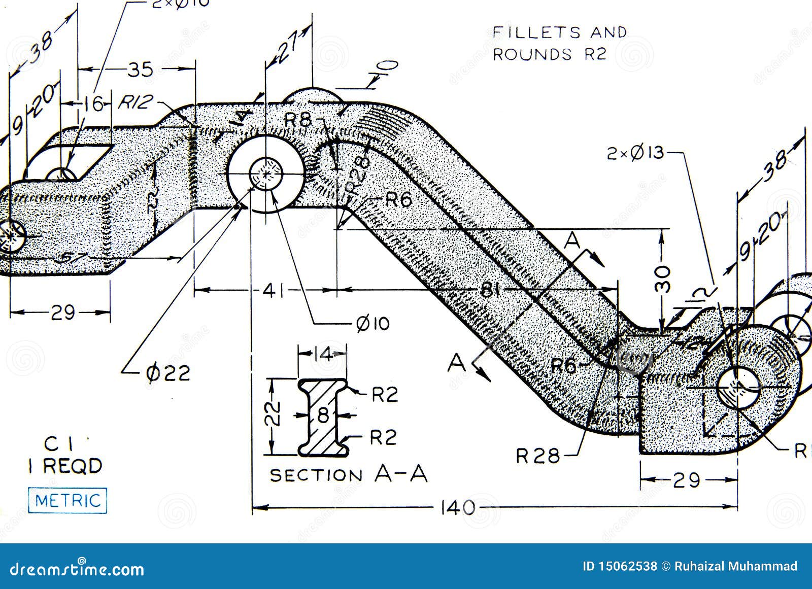 Mechanical Engineering Drawing Stock Illustration - Illustration of ...