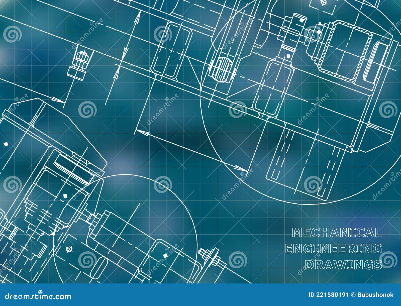 Mechanical Engineering Drawing. Blueprints Stock Vector - Illustration ...