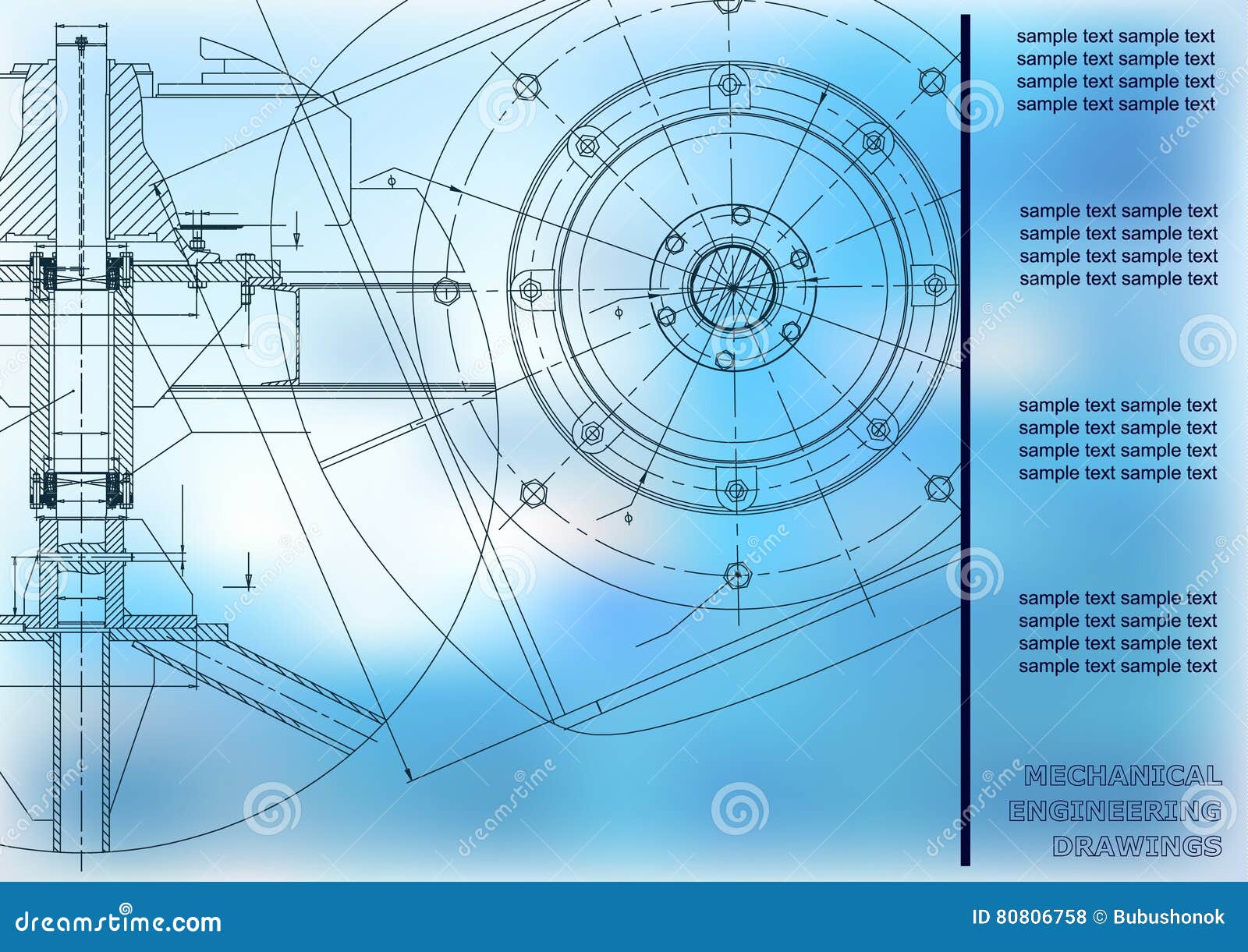 Mechanical Engineering Drawing Stock Vector - Illustration of pencil ...