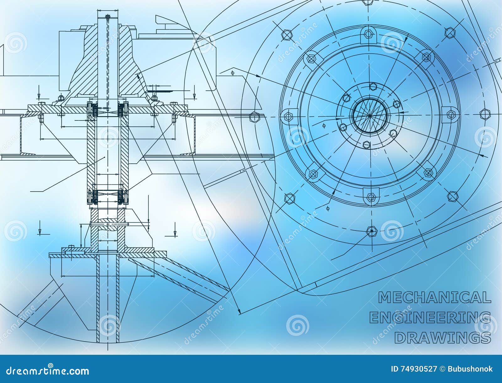 Mechanical Engineering Drawing Stock Vector - Illustration of page ...