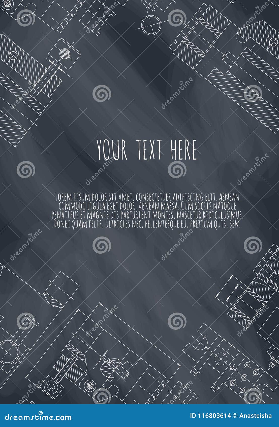 Mechanical Engineering Drawing. Engineering Drawing Background. Vector ...