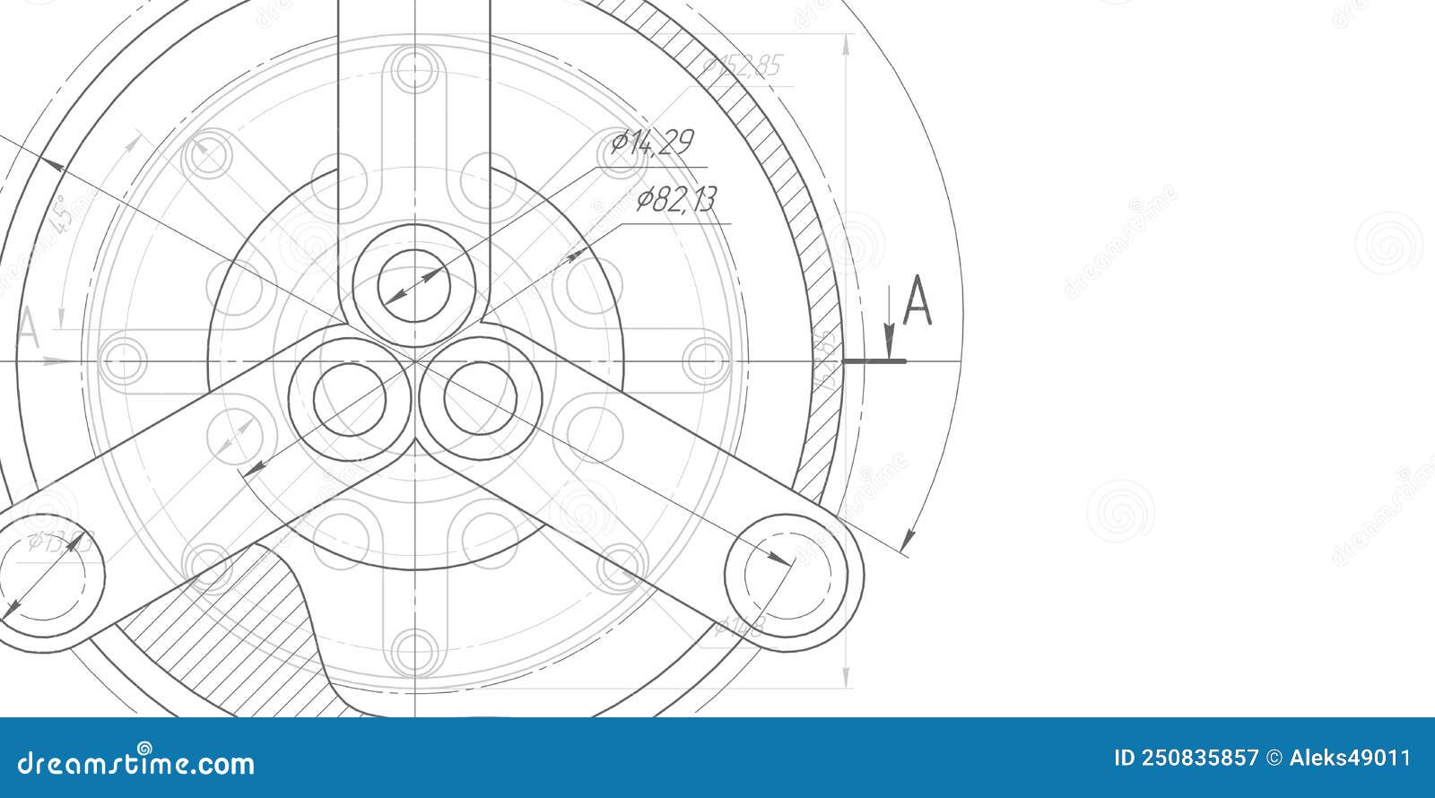 Mechanical Engineering Drawing.industrial Background.Technology Banner ...