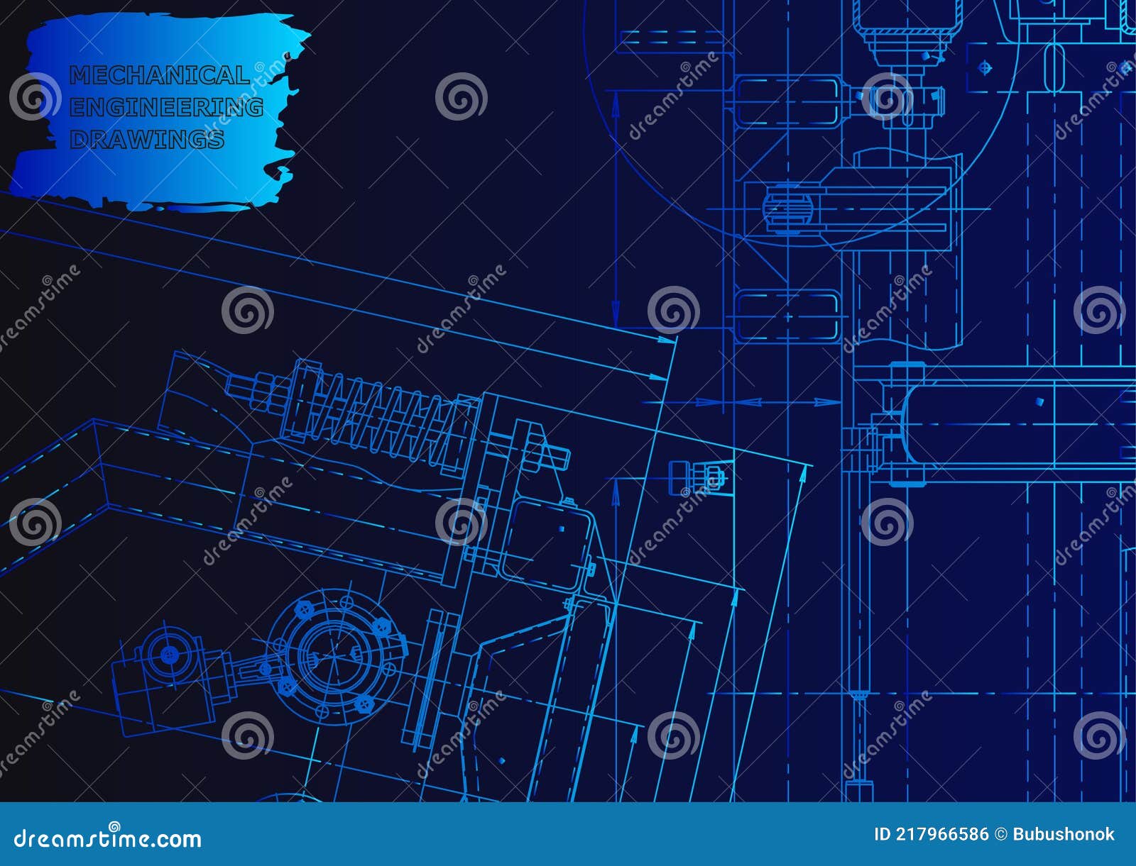 Cover, Flyer, Banner. Vector Engineering Illustration. Blueprint ...