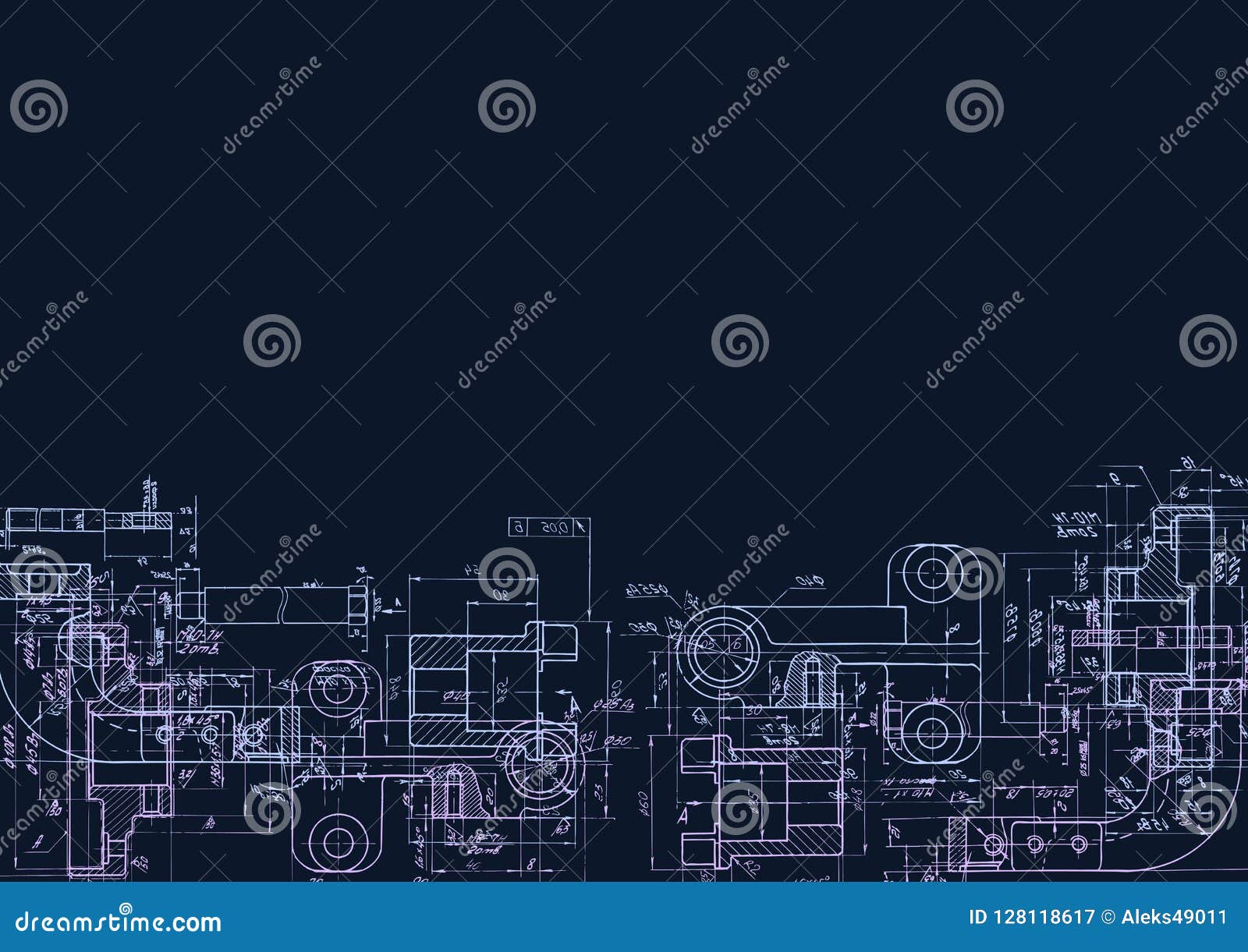 Technical Drawing Background.Mechanical Engineering Drawing. Stock ...