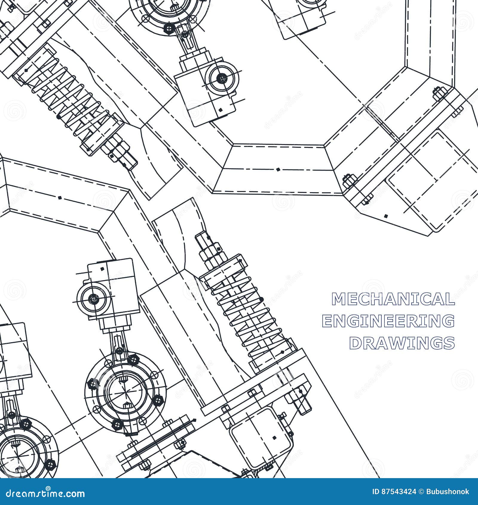 Mechanical Engineering the Drawing. Technical Illustration Stock Vector ...