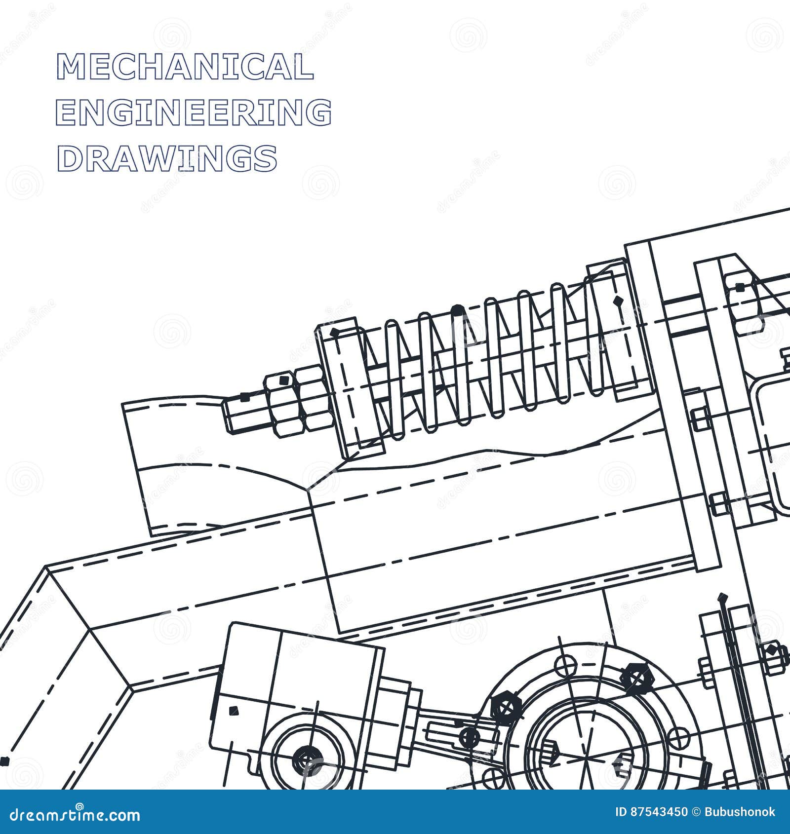 Mechanical Engineering the Drawing. Technical Illustration Stock Vector ...