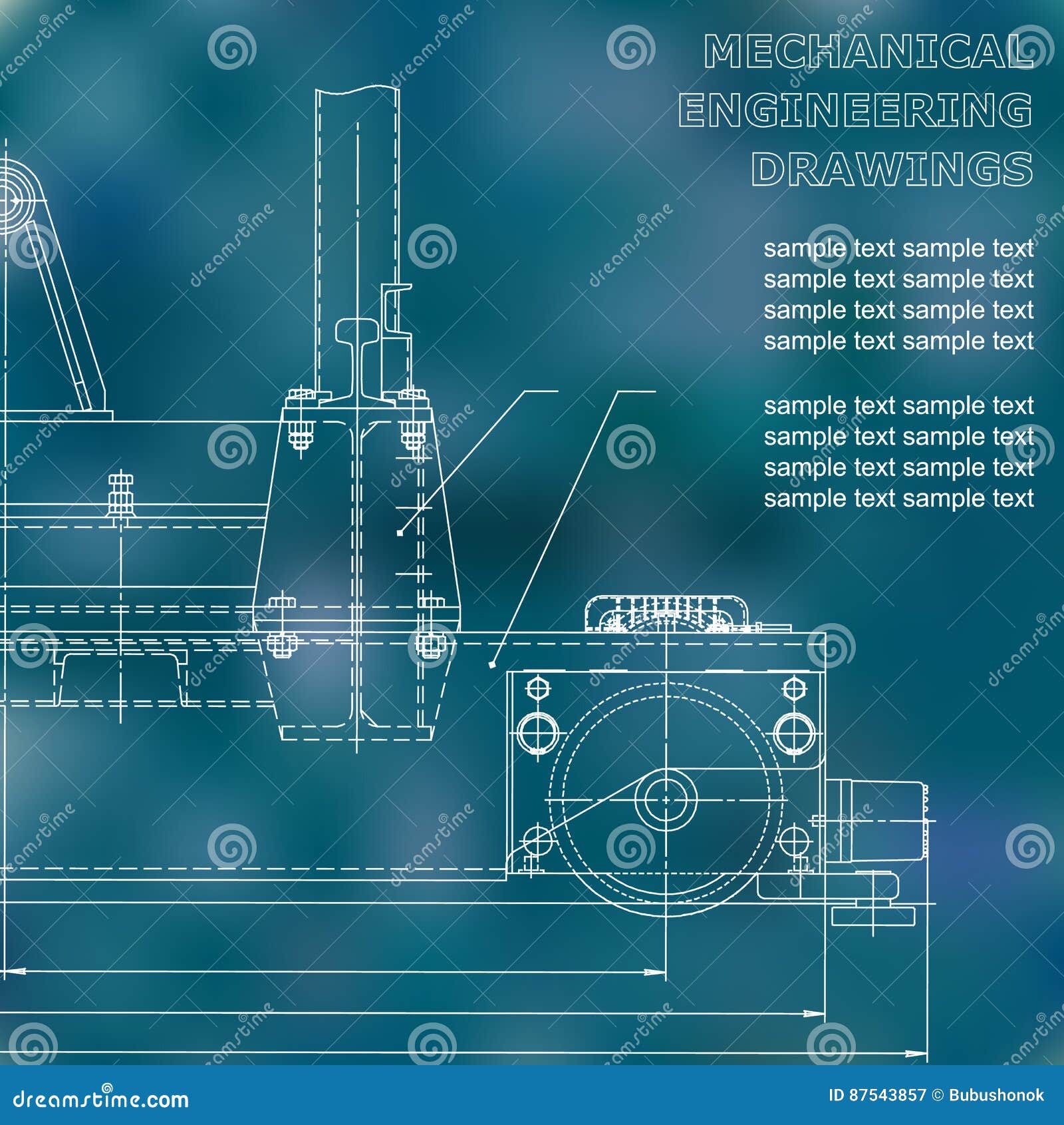 Mechanical Engineering Drawings Stock Vector - Illustration of ...