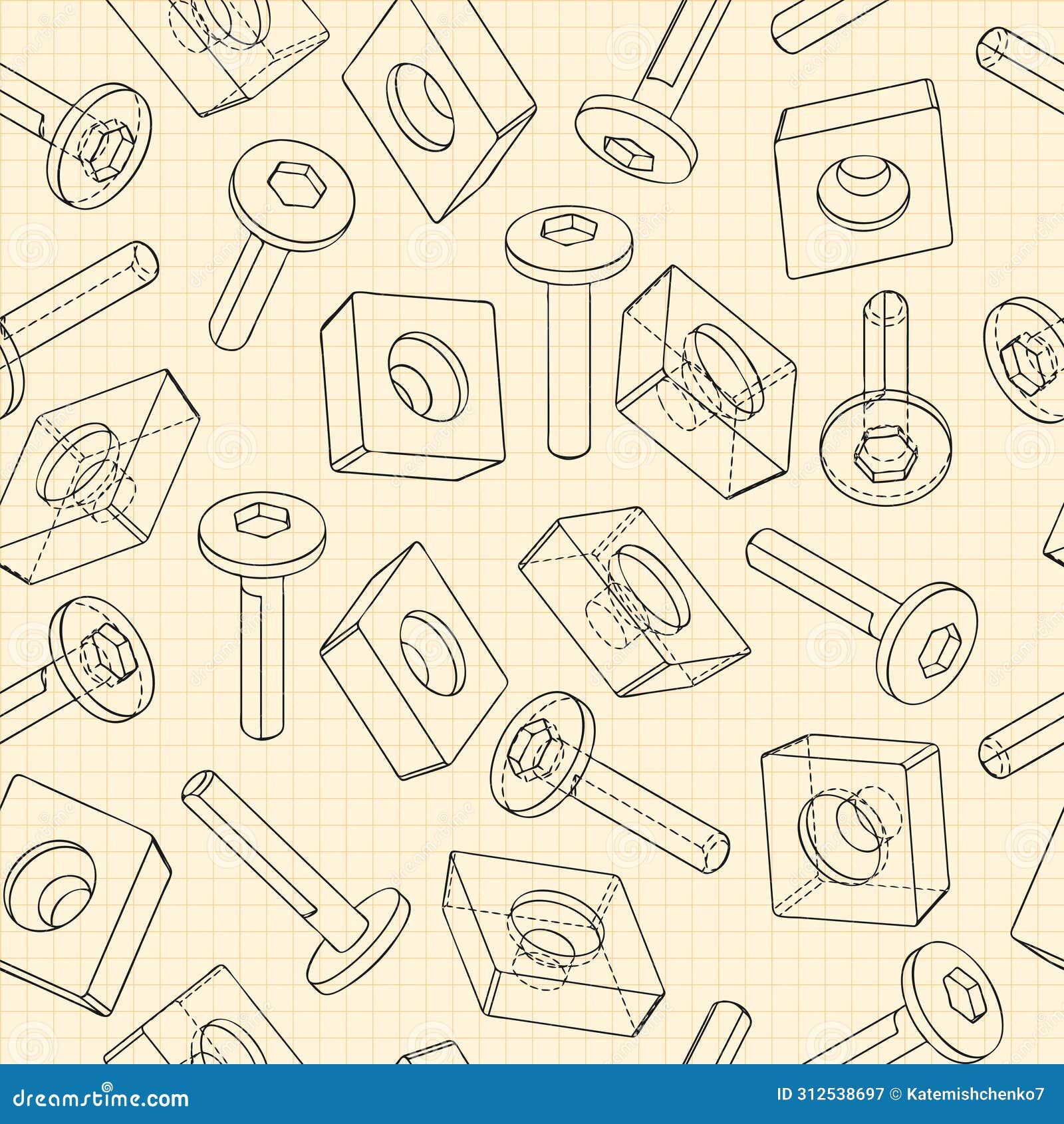 Mechanical Engineering Drawings on Blue Background. Cutter, Assembly ...
