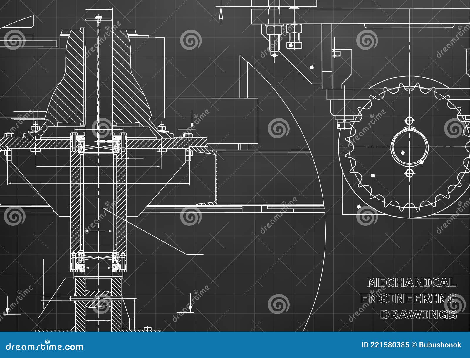 Mechanical Engineering Drawings. Cover. Banner. Technical Design Stock ...
