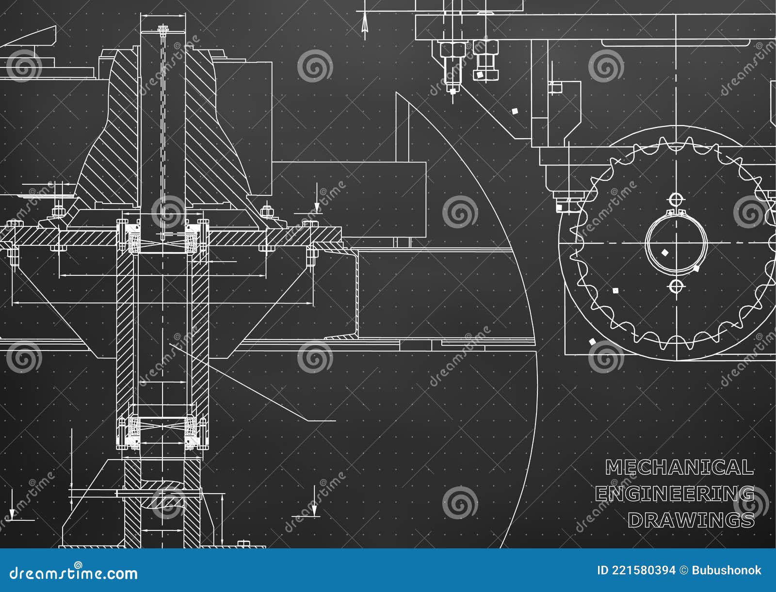 Mechanical Engineering Drawings. Cover. Banner. Technical Design Stock ...