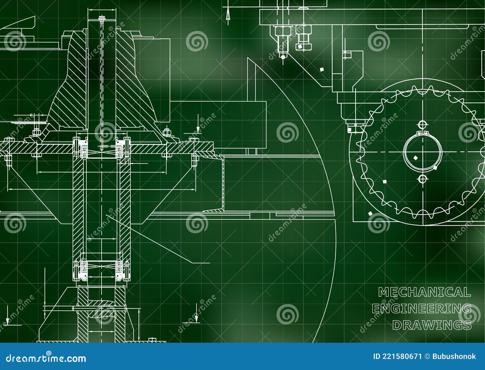 Mechanical Engineering Drawings. Cover. Banner. Technical Design Stock ...