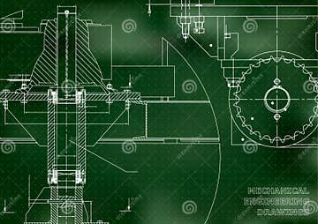 Mechanical Engineering Drawings. Cover. Banner. Technical Design Stock ...