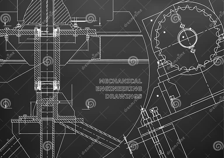 Mechanical Engineering Drawings. Cover. Banner. Technical Design Stock ...