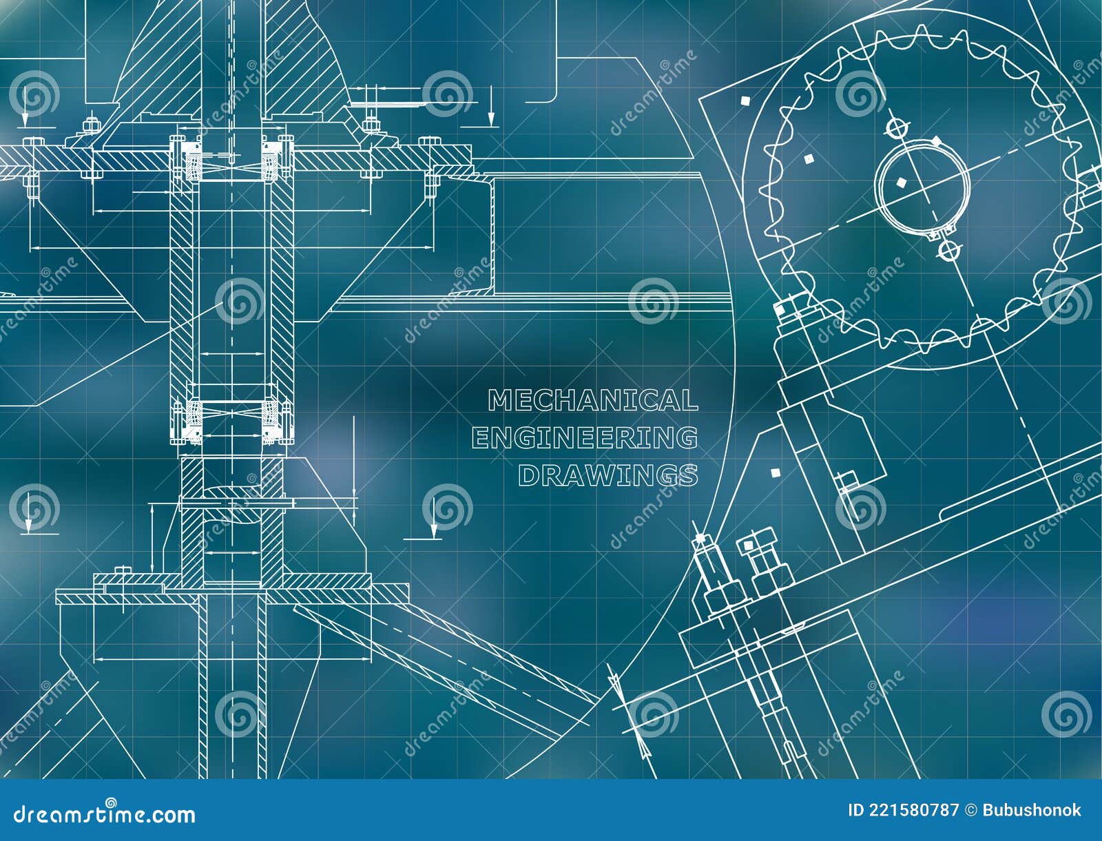 Mechanical Engineering Drawings. Cover. Banner. Technical Design Stock ...