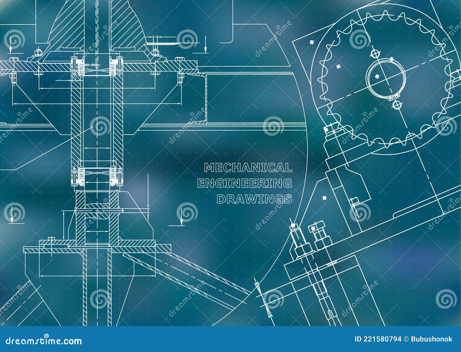 Mechanical Engineering Drawings. Cover. Banner. Technical Design Stock ...