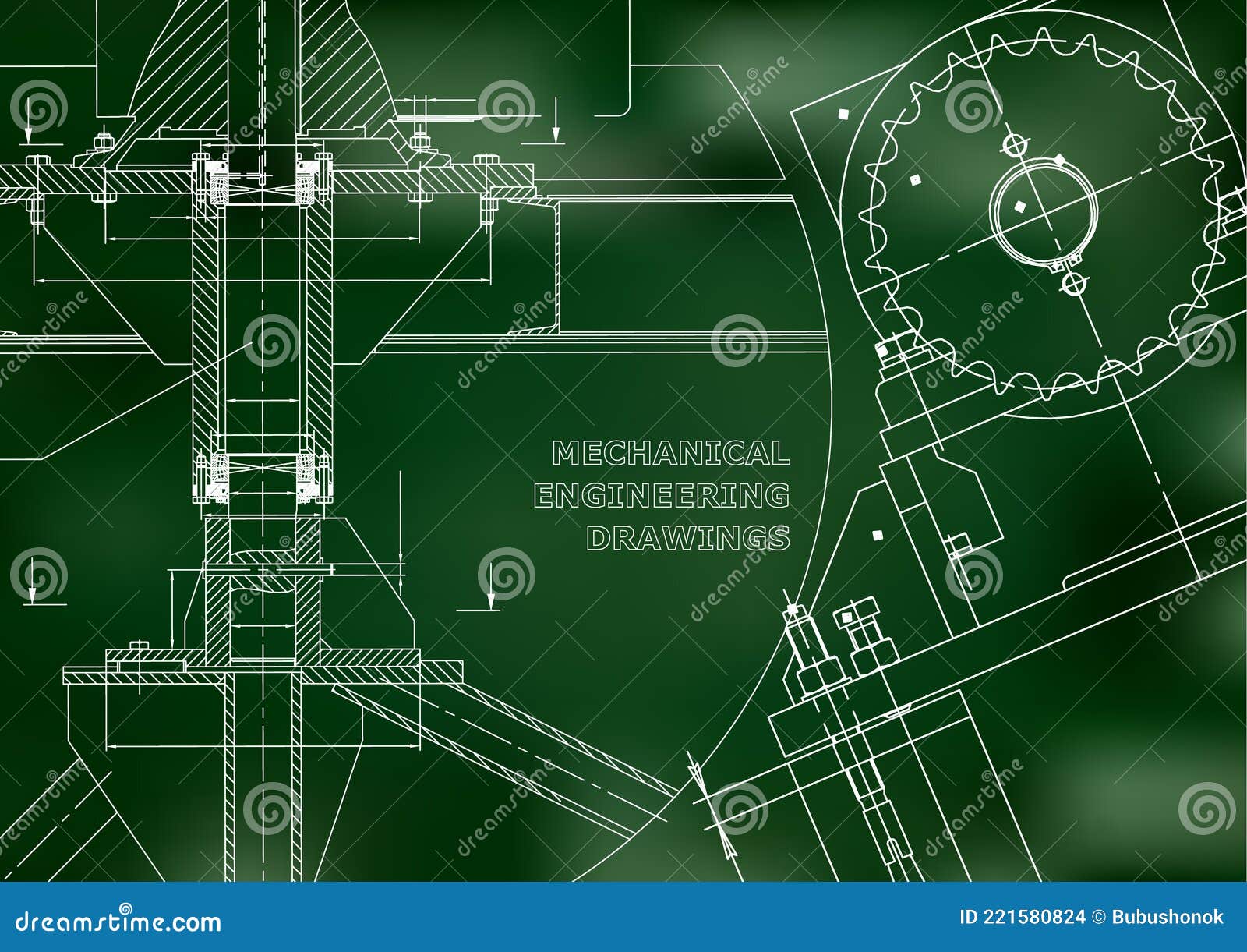 Mechanical Engineering Drawings. Cover. Banner. Technical Design Stock ...