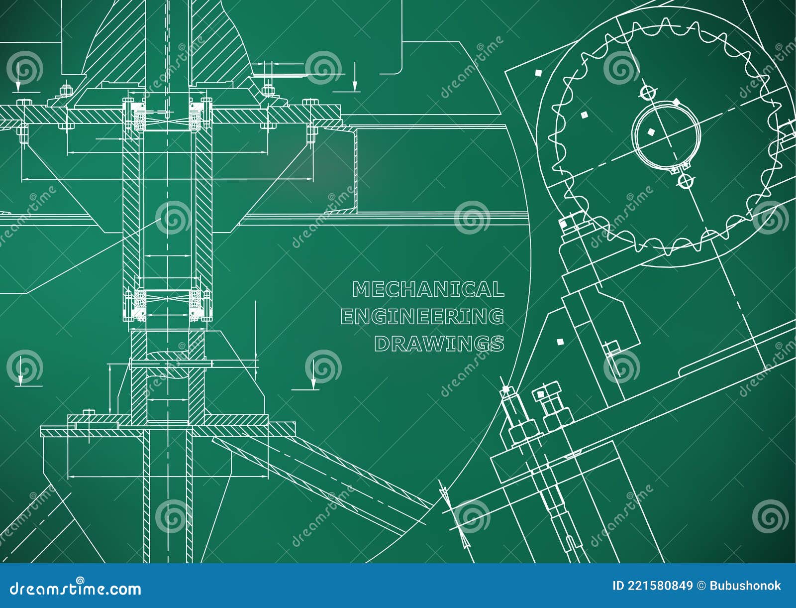 Mechanical Engineering Drawings. Cover. Banner. Technical Design Stock ...