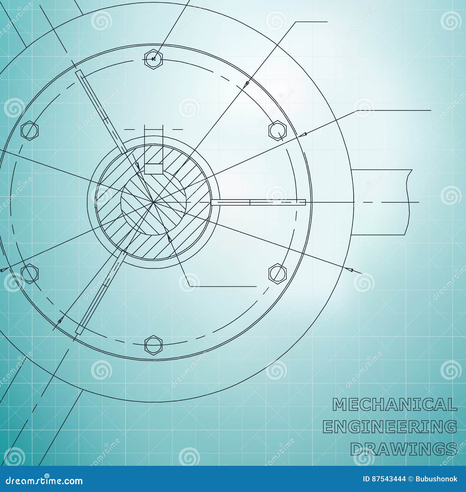 Mechanical Engineering Drawings Stock Vector - Illustration of grid ...