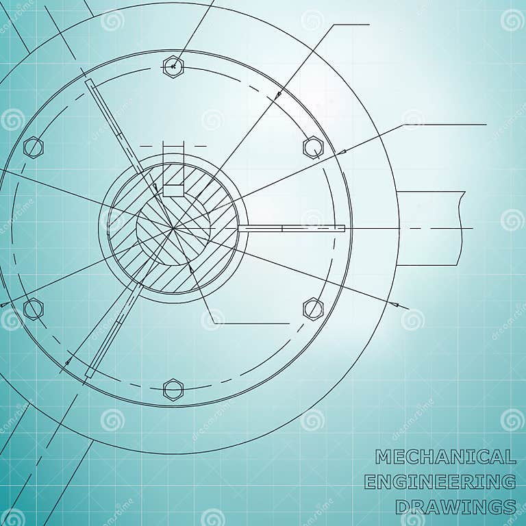 Mechanical Engineering Drawings Stock Vector - Illustration of grid ...