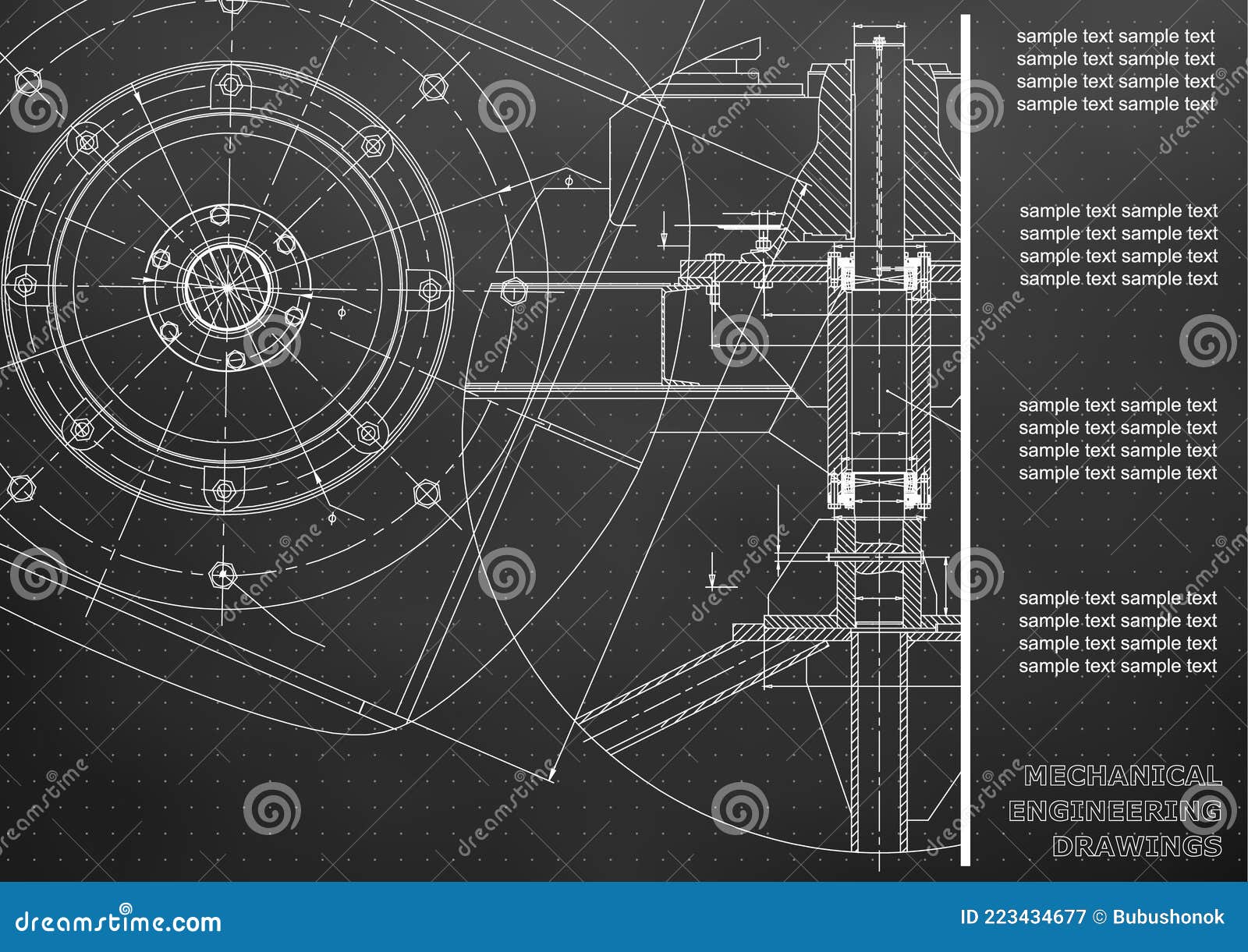 Mechanical Engineering Drawings. Vector Engineering Drawing Stock ...