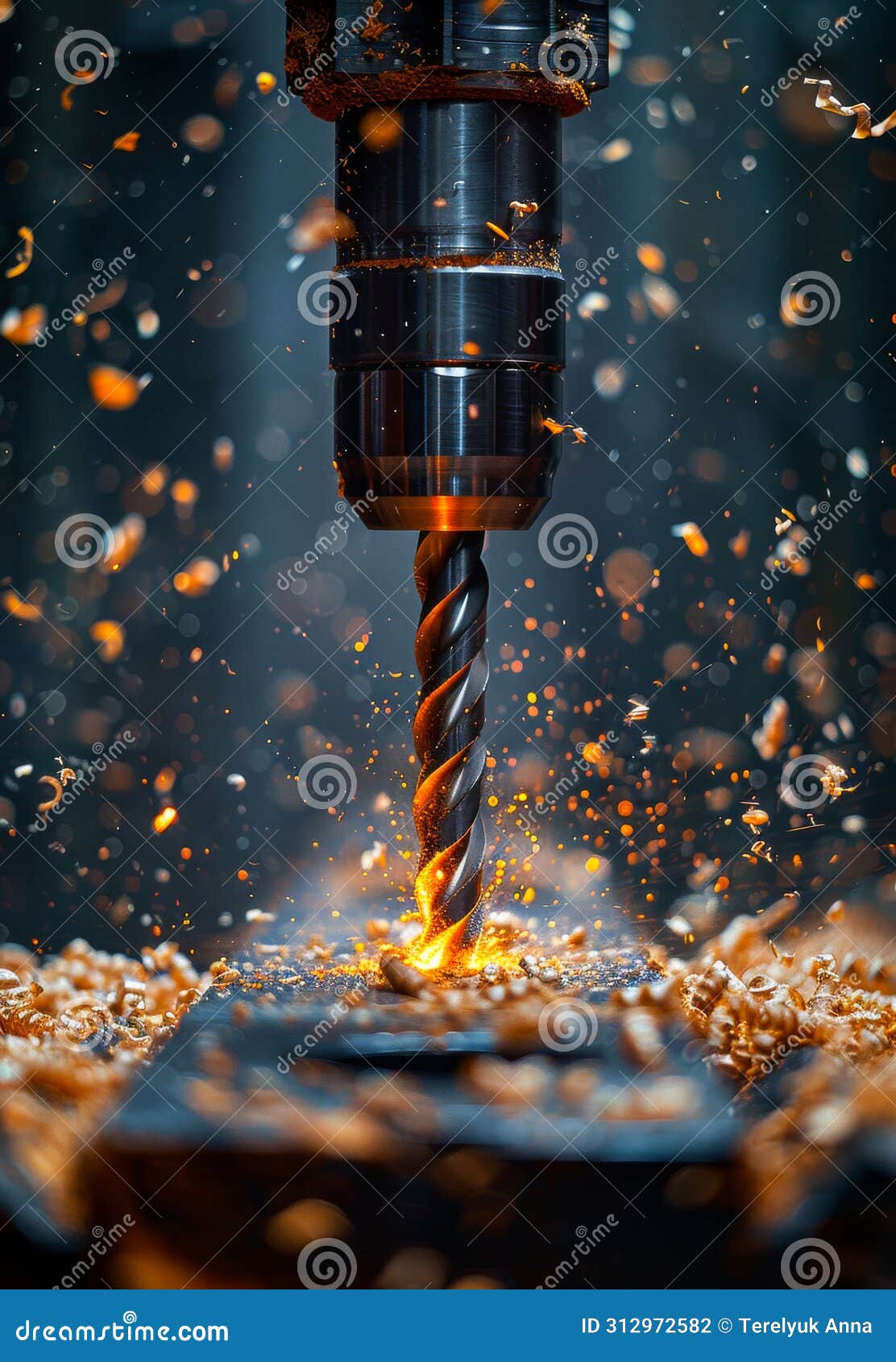 Mechanical Engineering. a Drill Milling Its Way through Metal and Steel ...