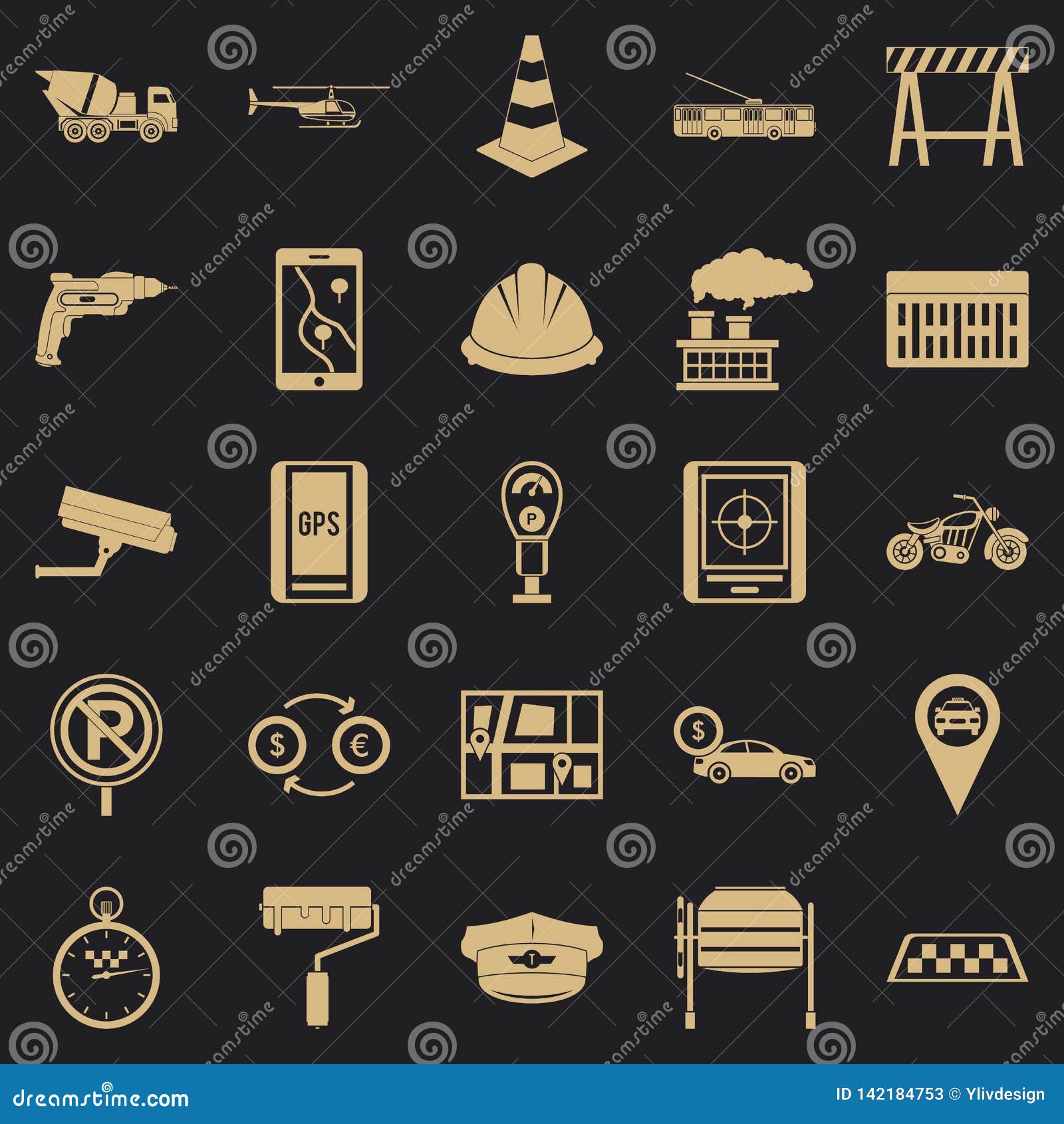 Mechanical Engineering Icons Set, Simple Style Stock Vector ...